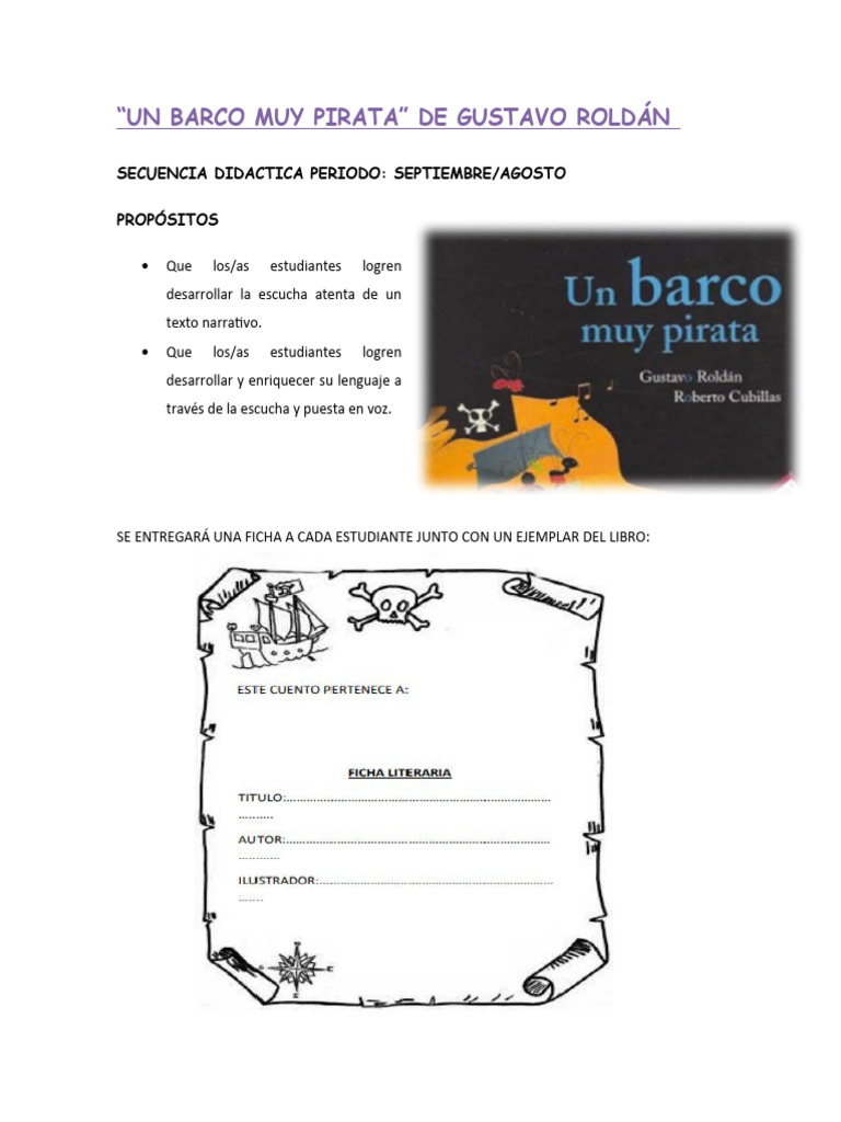 Secuencia Didáctica: Un Barco Muy Pirata | PDF | Estudios de idiomas ...