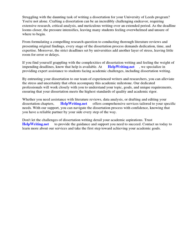 University of Leeds Dissertation Deadline | PDF | Essays | Thesis