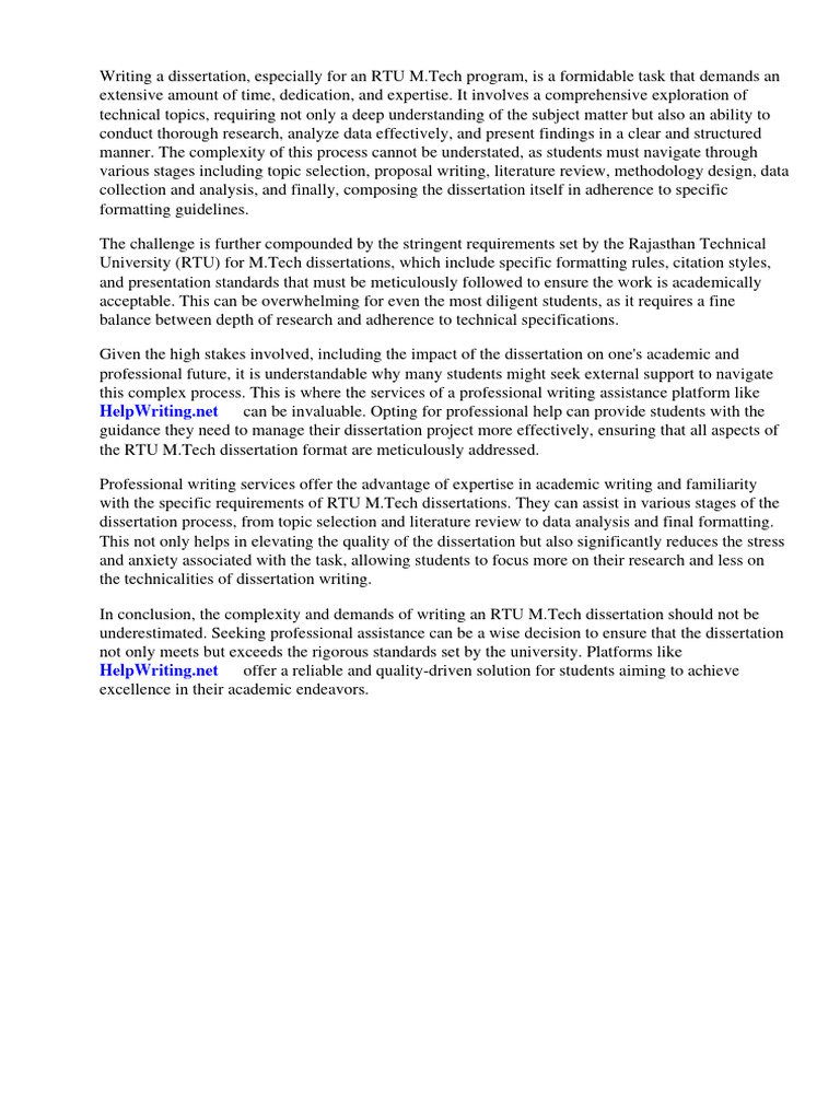 Rtu M Tech Dissertation Format | PDF | Concrete | Thesis