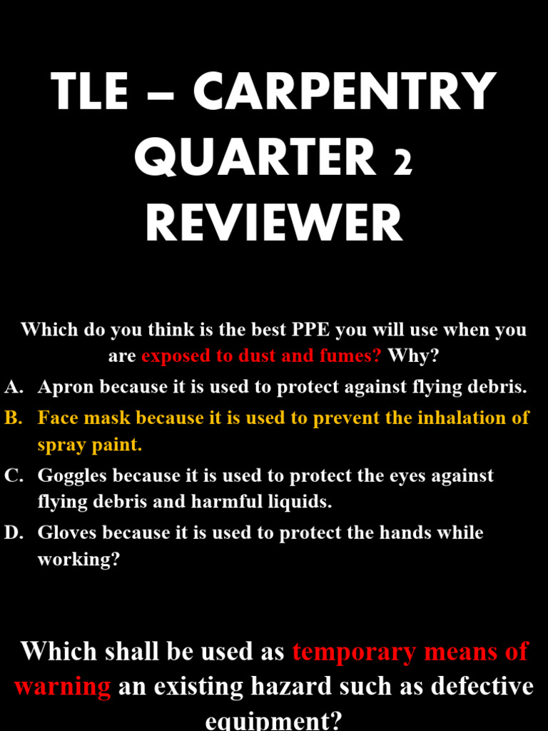 Tle Reviewer | PDF | Personal Protective Equipment | Nail (Anatomy)