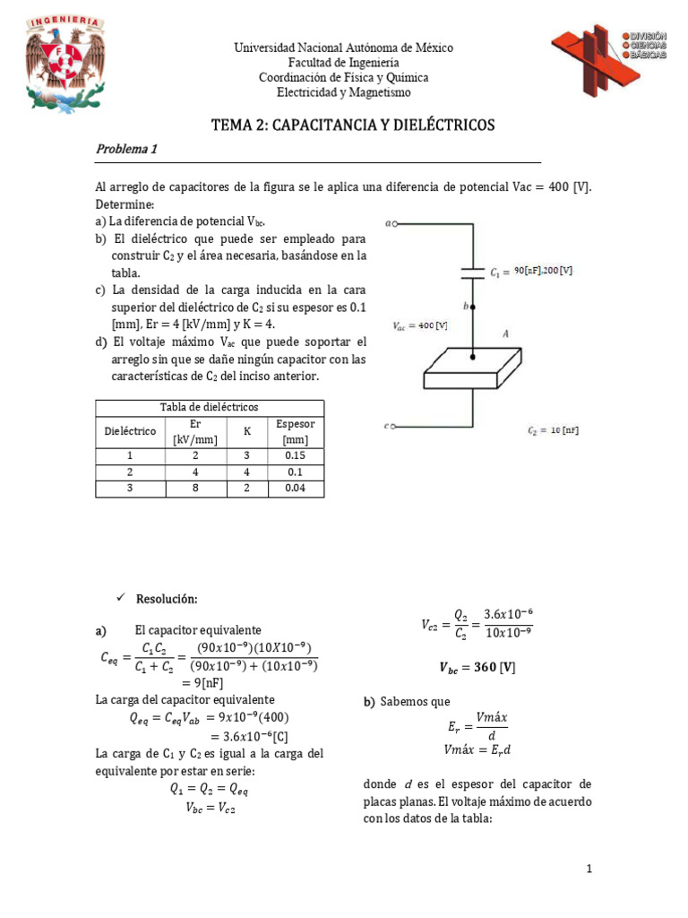 CuadernoEjerciciosEyM Tema2 | PDF | Condensador | Dieléctrico
