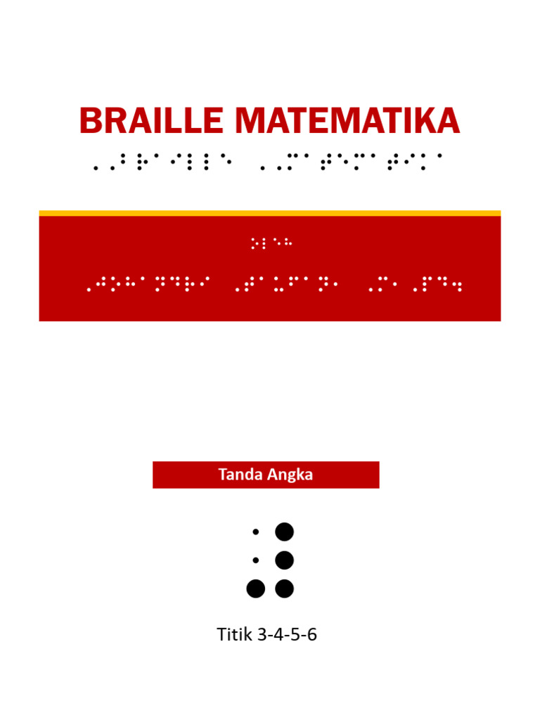 Simbol dan Tanda Braille Matematika | PDF