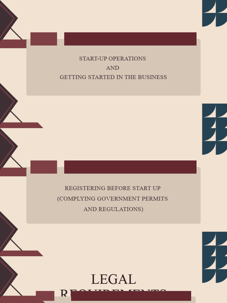 Start-Up Operations and Legal Requirements | PDF | Startup Company ...