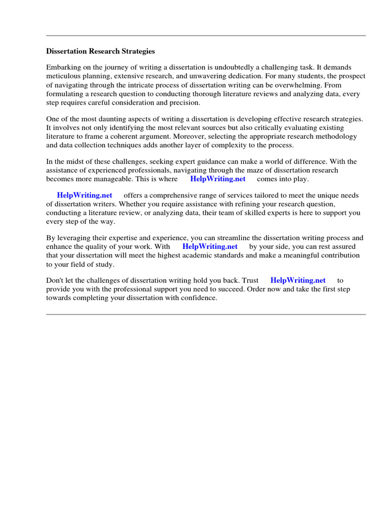 Dissertation Research Strategies | PDF | Thesis | Methodology