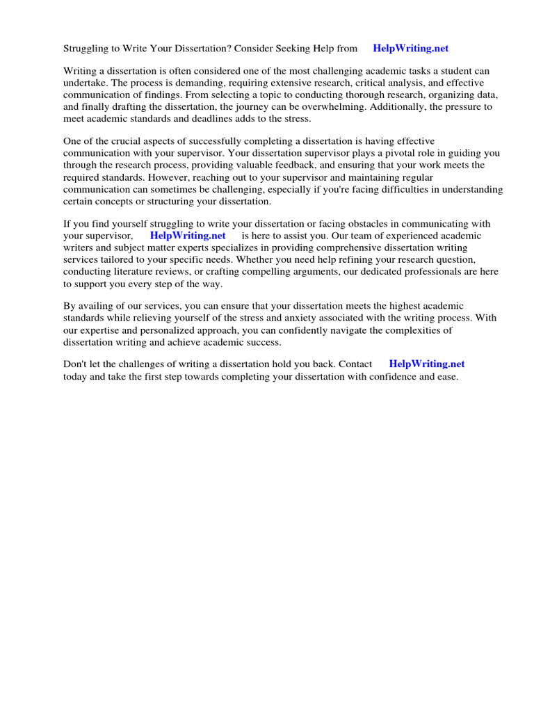 Dissertation Writing Support | PDF | Thesis | Doctor Of Philosophy