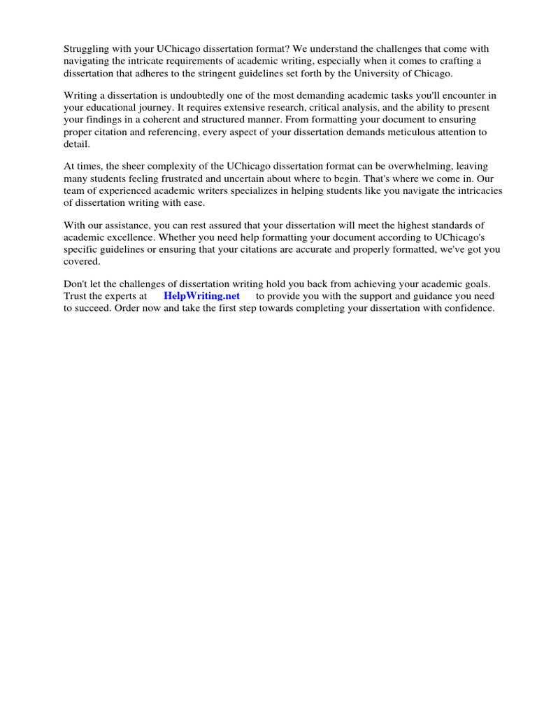 Uchicago Dissertation Format | PDF