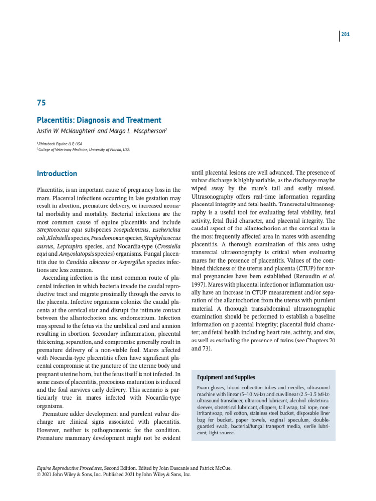 Placentitis Mcnaughten2021 | PDF | Fetus | Uterus