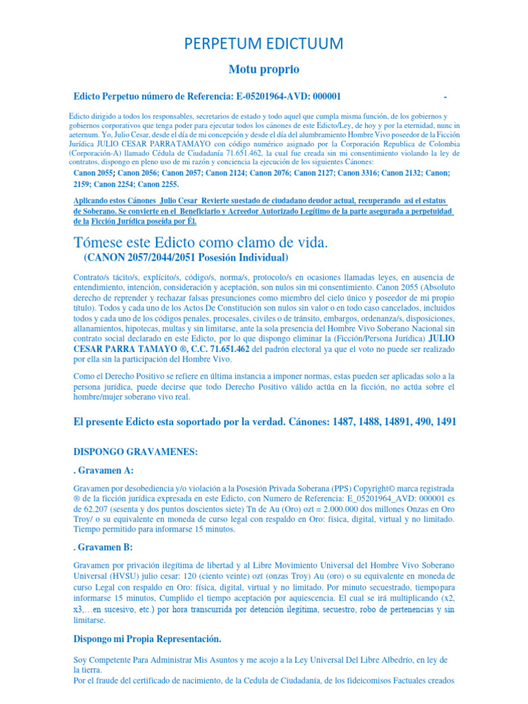 Edicto Ultima Version | PDF | Estatuto | Justicia