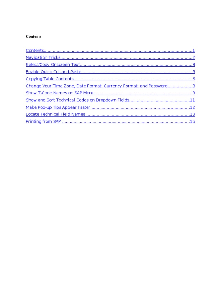 SAP User Tips and Shortcuts | PDF | Graphical User Interfaces | Areas ...