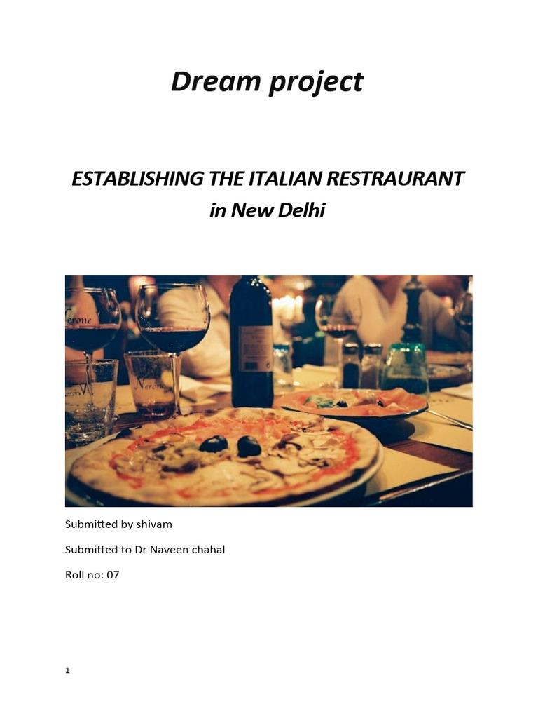 Italian Restaurant Project Plan in Delhi | PDF | Restaurants | Italian ...