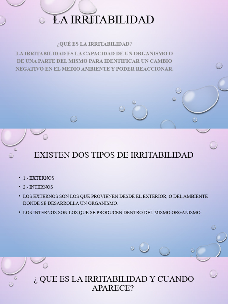 La Irritabilidad | PDF | Organismos | Biología Celular)