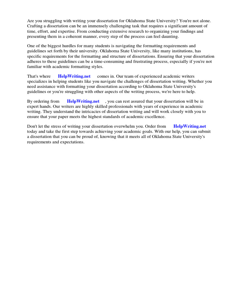 Oklahoma State University Dissertation Template | PDF | Thesis | World Wide Web