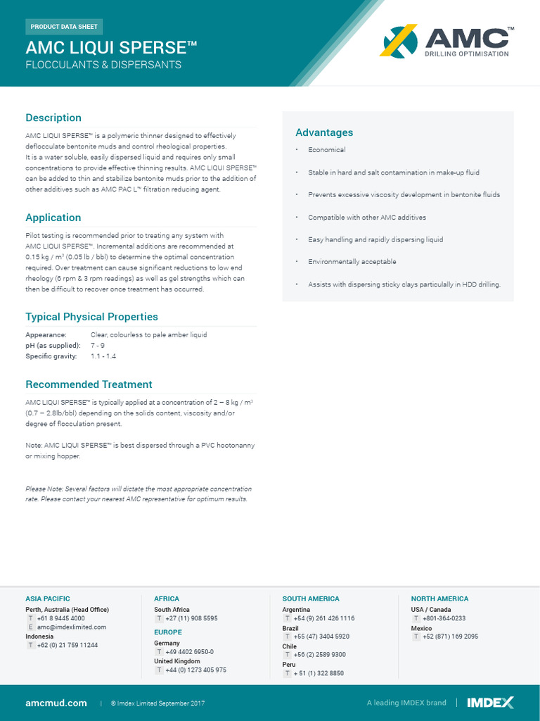 Amc Liqui Sperse Pds | PDF | Rheology | Materials