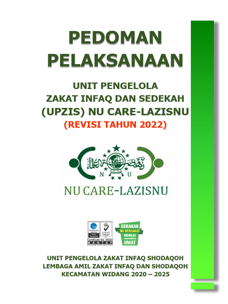 PEDOMAN UPZIS LAZISNU Widang Revisi 2022 | PDF
