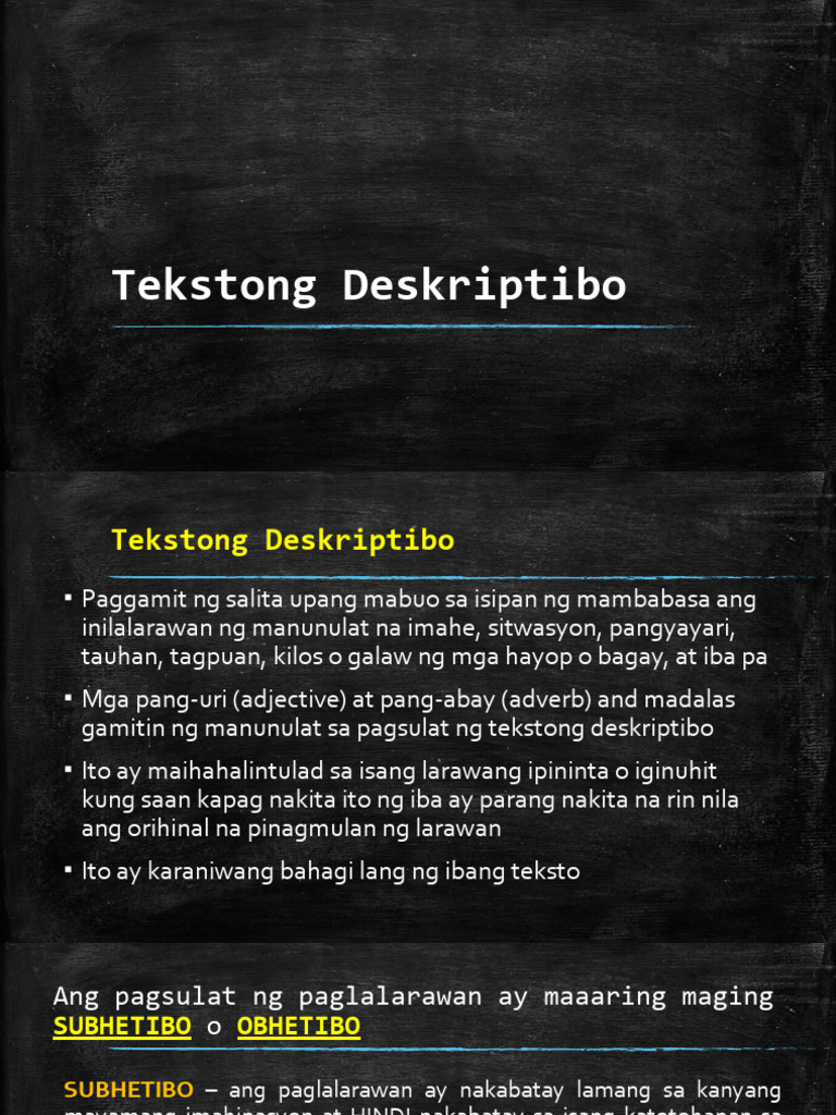 Tekstong Deskriptibo | PDF