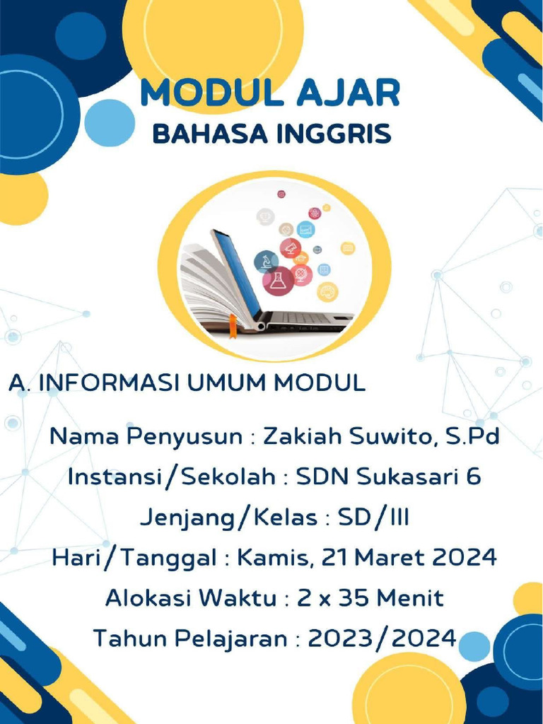 Biru Kuning Profesional Modern Cover Modul Pembelajaran Dokumen A4 | PDF