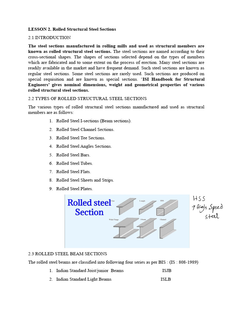 LESSON 2. Rolled Structural Steel Sections | PDF | Civil Engineering ...