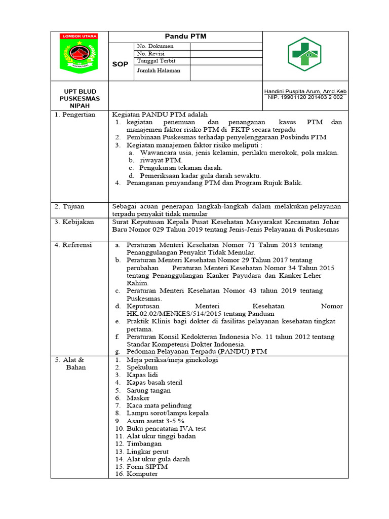 Sop Pandu PTM | PDF | Sains & Matematika