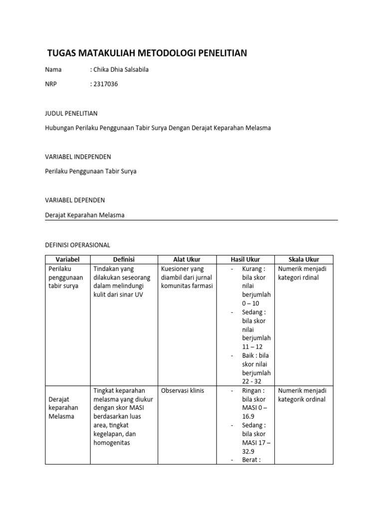 Tugas Metodologi Penelitian | PDF