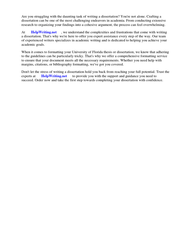 University of Florida Thesis or Dissertation Formatting Template | PDF ...