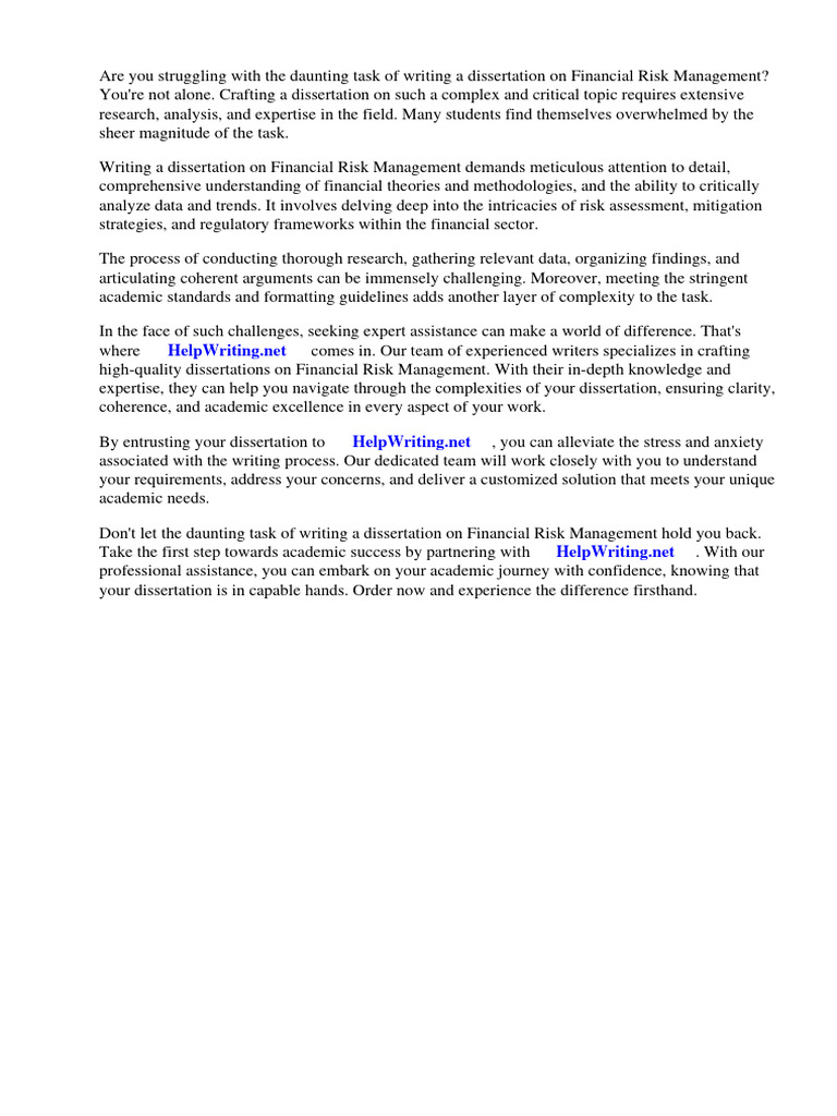 Dissertation Financial Risk Management | PDF | Risk | Financial Risk