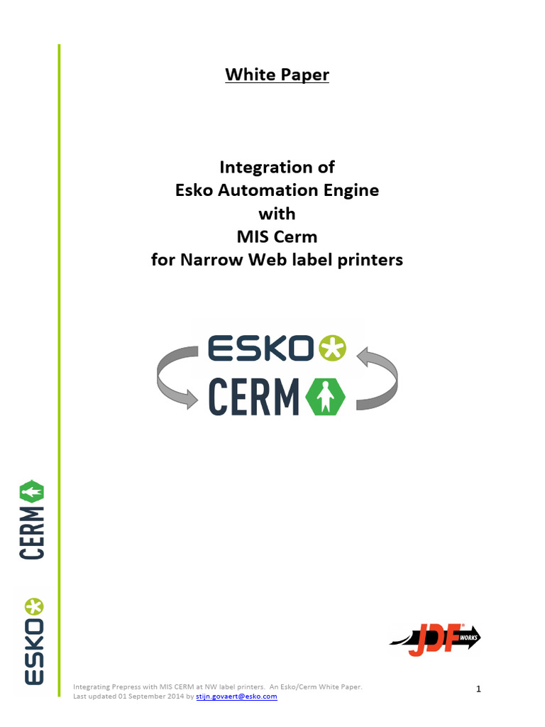 CERM_ESKO_Integration_WhitePaper_09_2014 | PDF | Computer File | Computing