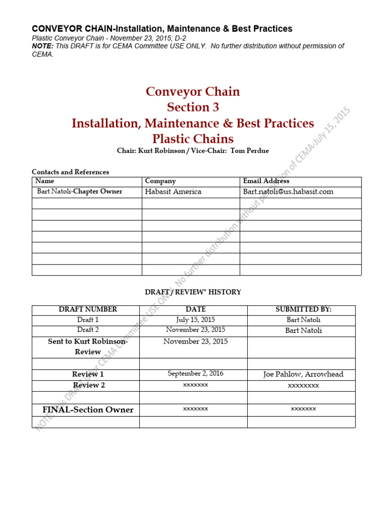 Main Install Guidelines PlasticChains REV ARROWHEAD | PDF | Belt ...