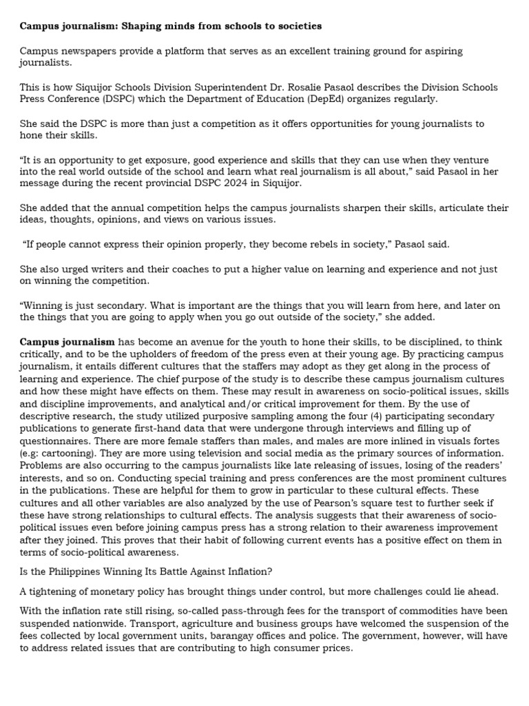 Campus journalism | PDF | Rodrigo Duterte | International Criminal Court