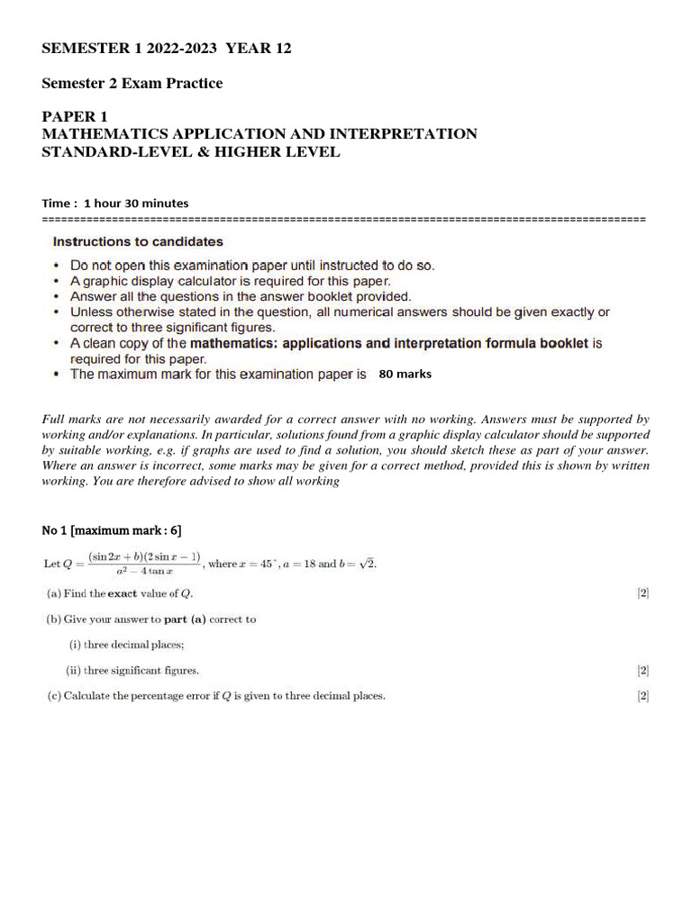 (2023) IBDP Math AI Practice | PDF (2023) IBDP Math AI Practice | PDF