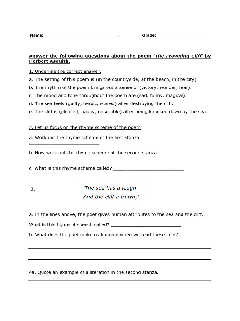 Analysis of "The Frowning Cliff" Poem | PDF | Art