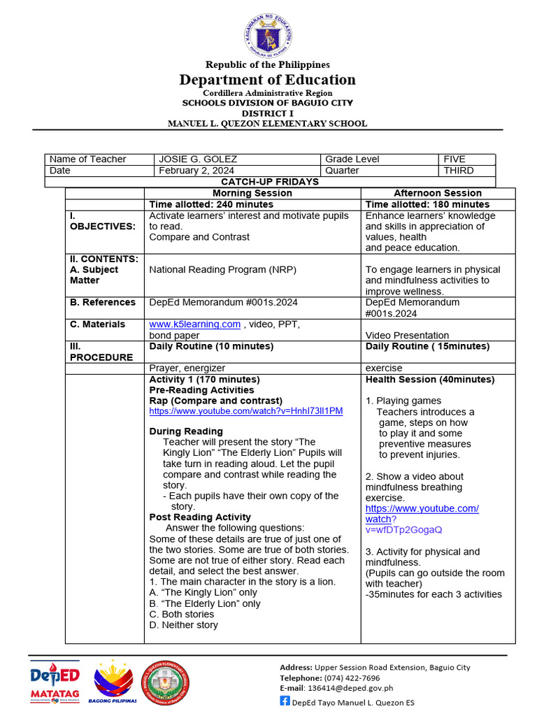 LPCatchUpFriday-Feb2-2024 | PDF | Behavior Modification | Learning