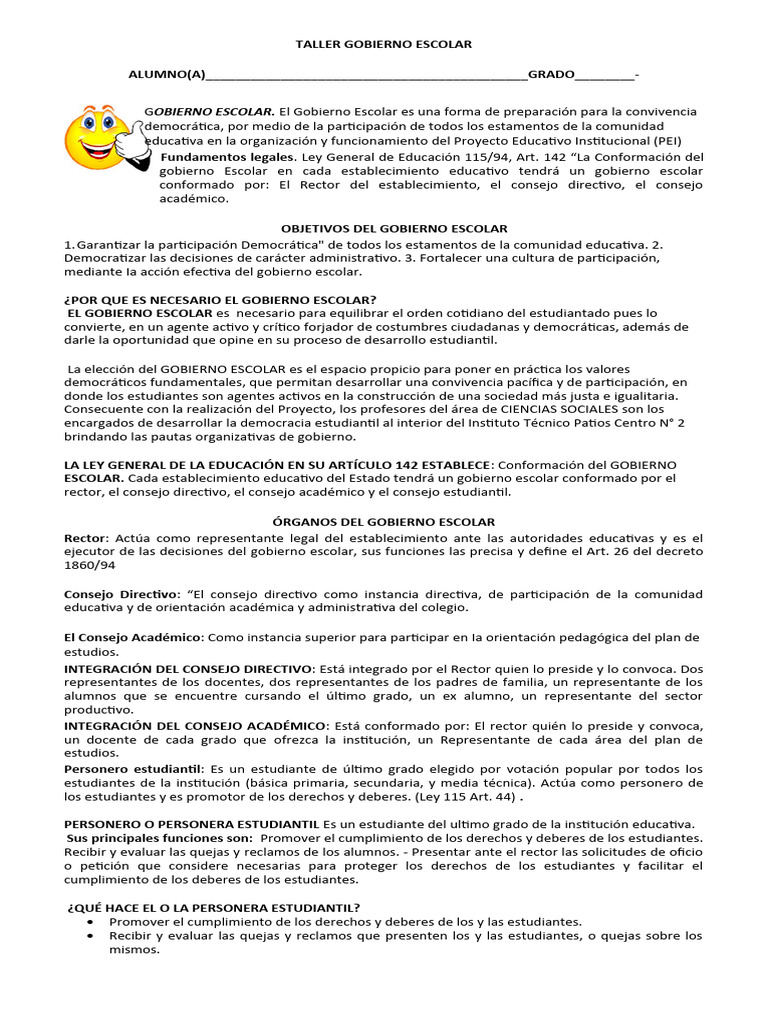 TALLER-GOBIERNO-ESCOLAR Taller 10 y 11 | PDF | Democracia | Ideologías ... TALLER-GOBIERNO-ESCOLAR Taller 10 y 11 | PDF | Democracia | Ideologías ...