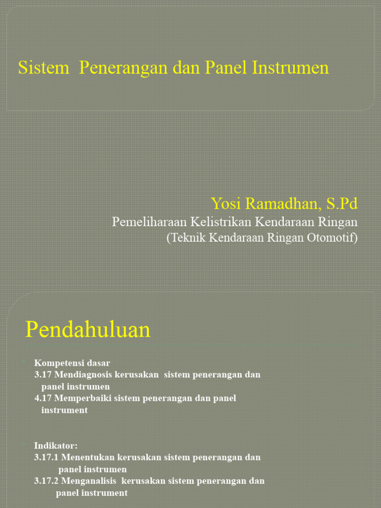 Sistem Penerangan Dan Panel Instrumen | PDF | Sains & Matematika | Komputer
