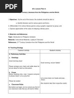Grade 10 Literary Types Lesson Plan | PDF | Narrative | Poetry