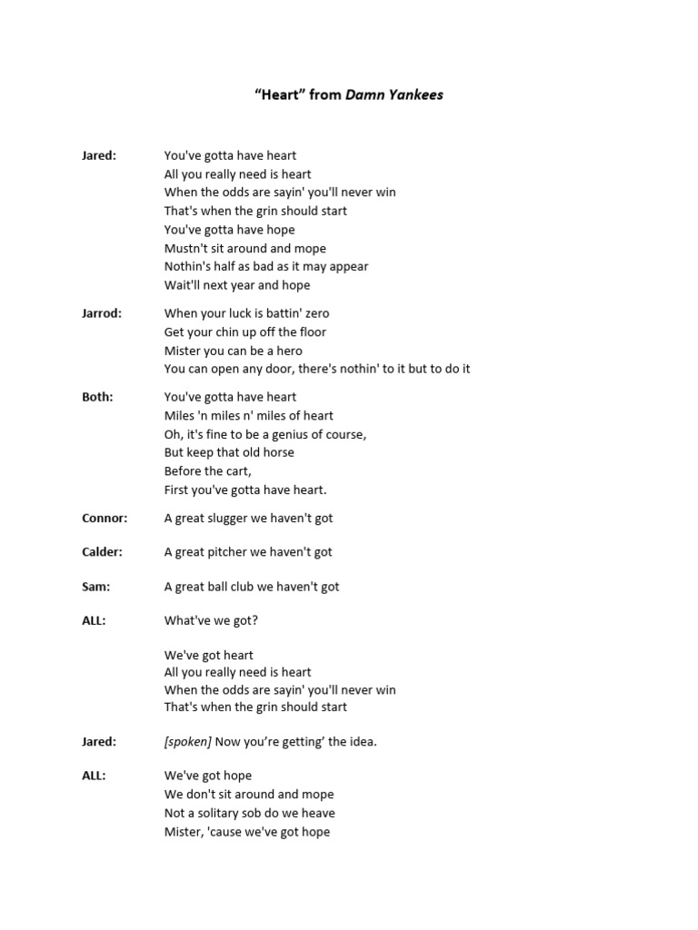 Heart - Damn Yankees - Vocal Parts | PDF