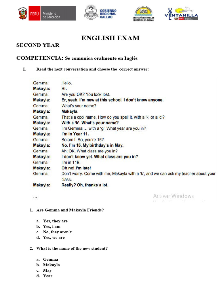 Diagnostico Exam Segundo | PDF | Male Martial Artists | Dragon Ball