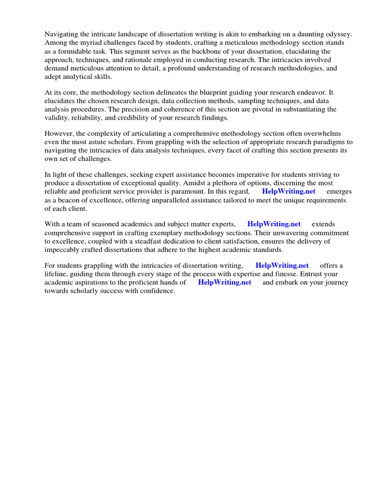 Example Dissertation Methodology Section | Download Free PDF ...