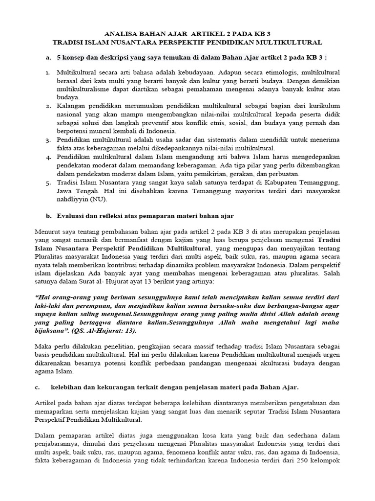 ANALISA BAHAN AJAR ARTIKEL 2 PADA KB 3 Ski Modul 6 | PDF