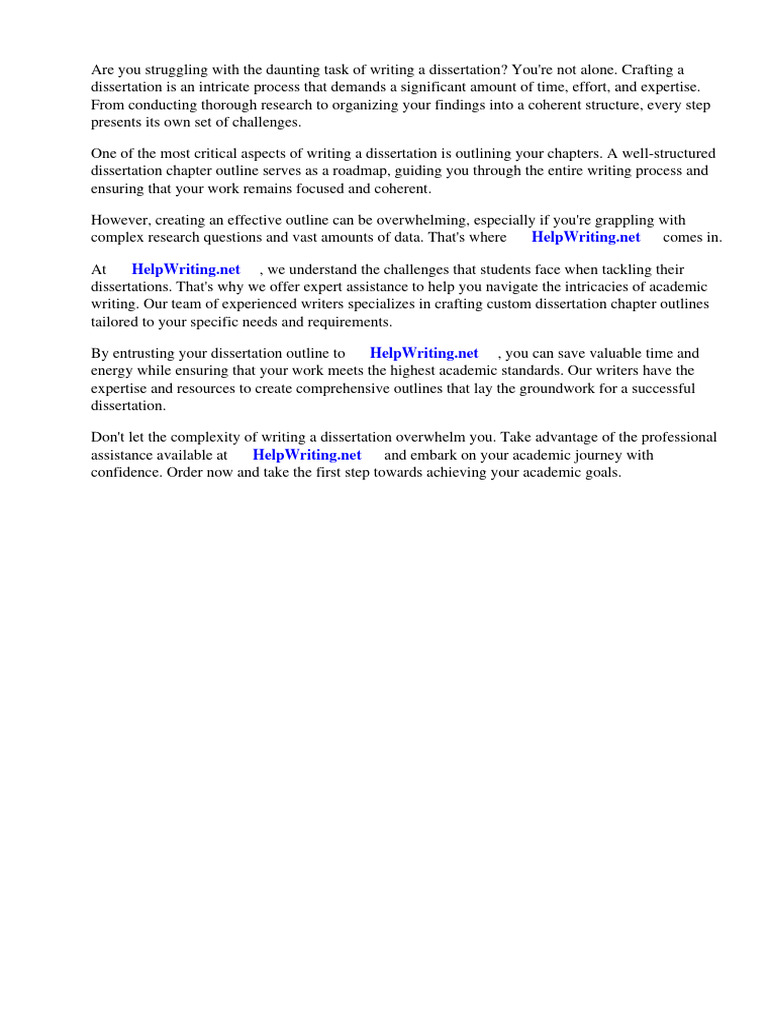 Dissertation Chapter Outline Example | PDF | Thesis | Essays Dissertation Chapter Outline Example | PDF | Thesis | Essays
