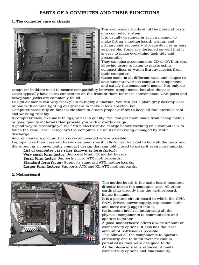 Reviewer 2. Parts-Of-A-Computer-And-Their-Functions | PDF | Graphics ...