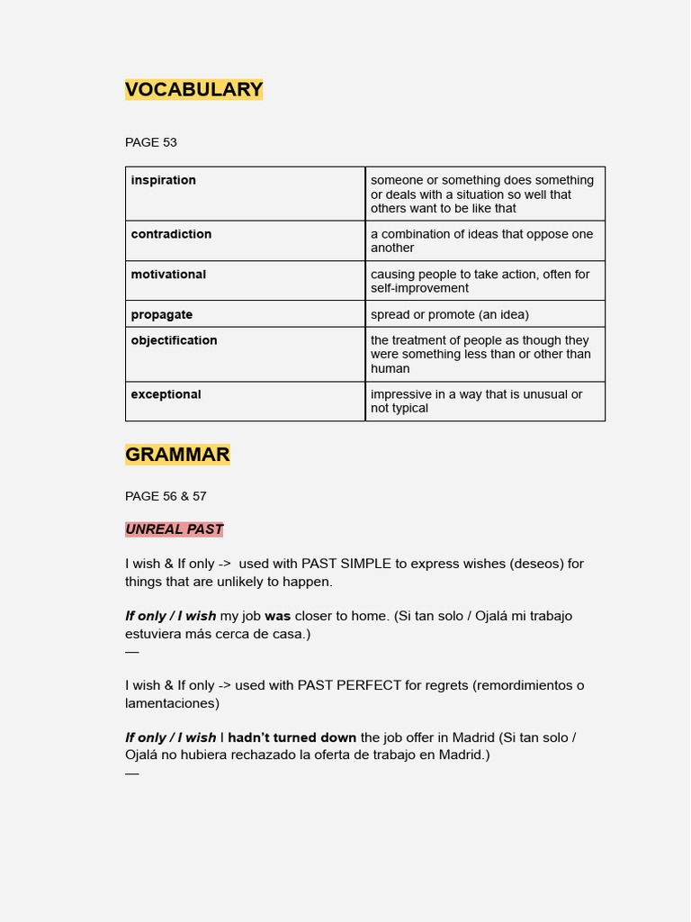 Vocabulary and Grammar Guide | PDF | Linguistics | Grammar