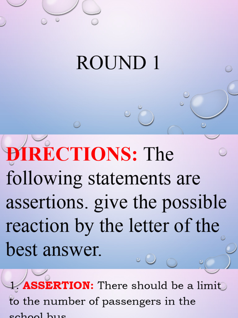 School Safety Assertion Reactions Guide | PDF