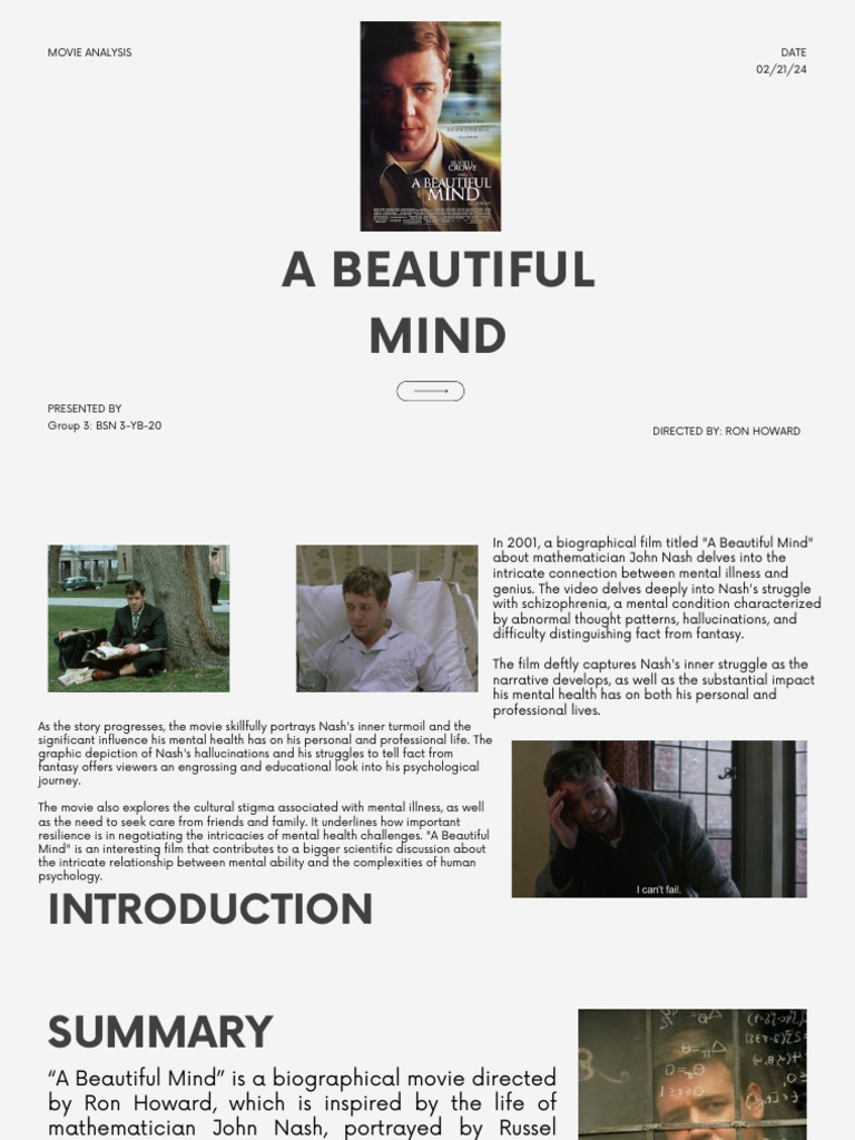 A Beautiful Mind Group 3 | PDF | Schizophrenia | Mental Disorder