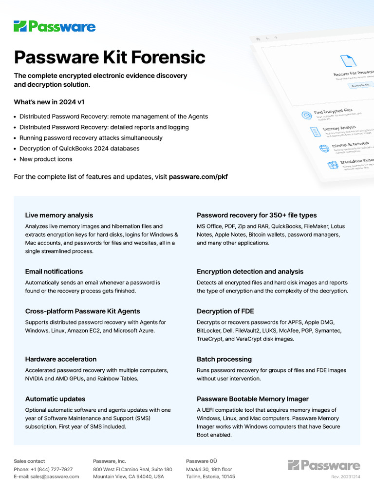 passware_kit_forensic_datasheet | PDF | Graphics Processing Unit | Password