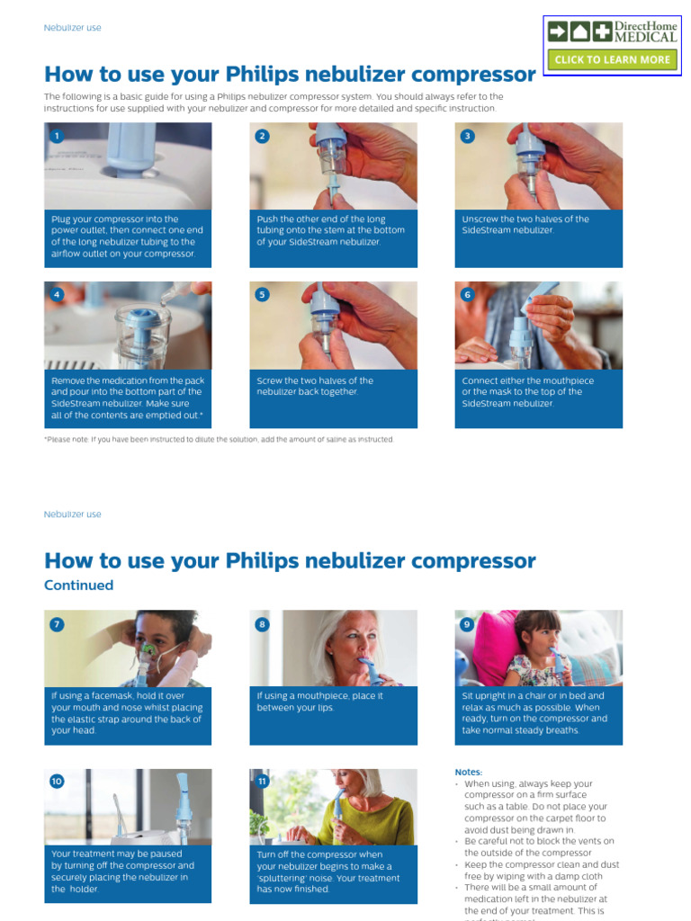 Sidestream Nebulizer Cleaning and Usage Guide Unlocked | PDF ...