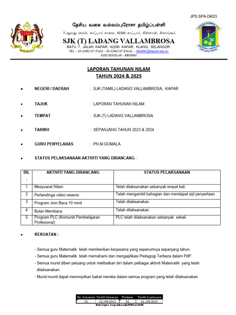 Laporan Nilam Pdf