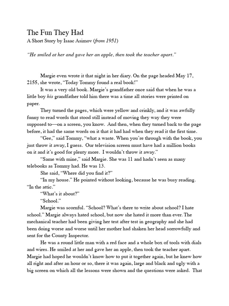 The Fun They Had | PDF