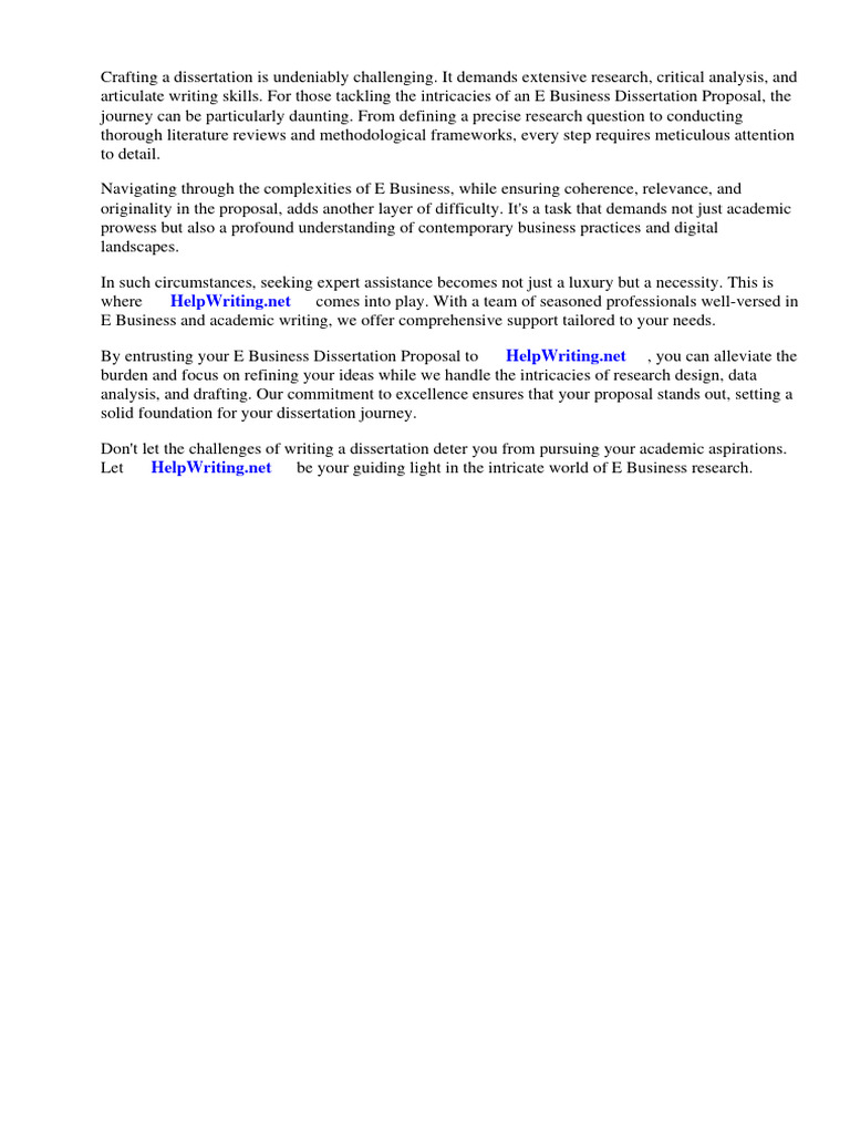 E Business Dissertation Proposal | PDF | Thesis | Social Media Marketing