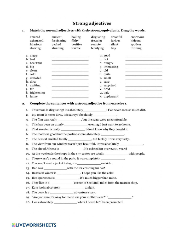 Strong Adjectives | PDF