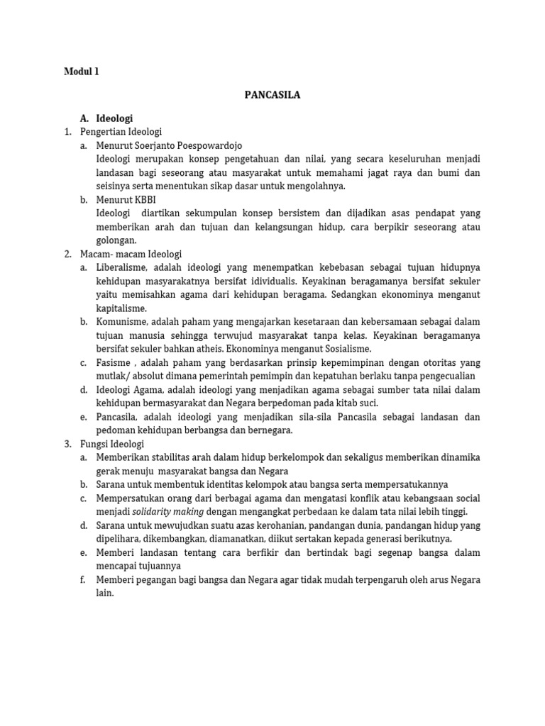 Modul 1 Pancasila | PDF